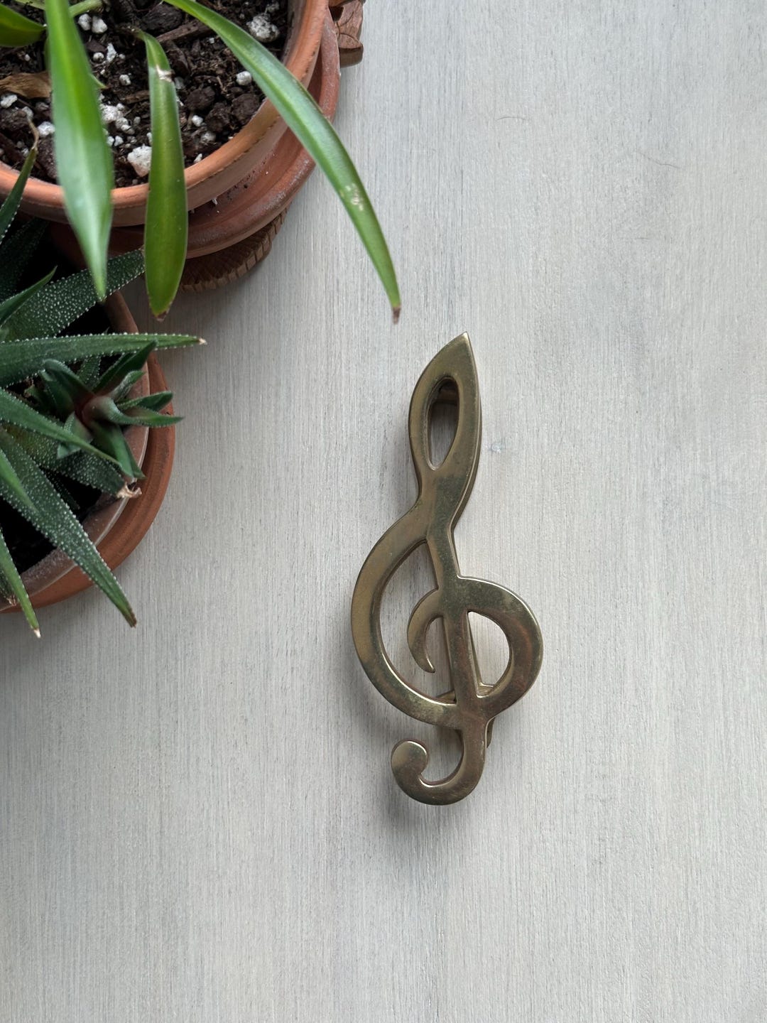 Vintage Brass Treble Clef Door Knocker, Vintage Brass Musical Note Door ...