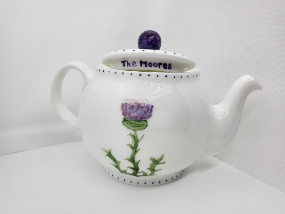 Scottish Thistle Bone China Teapot - Etsy