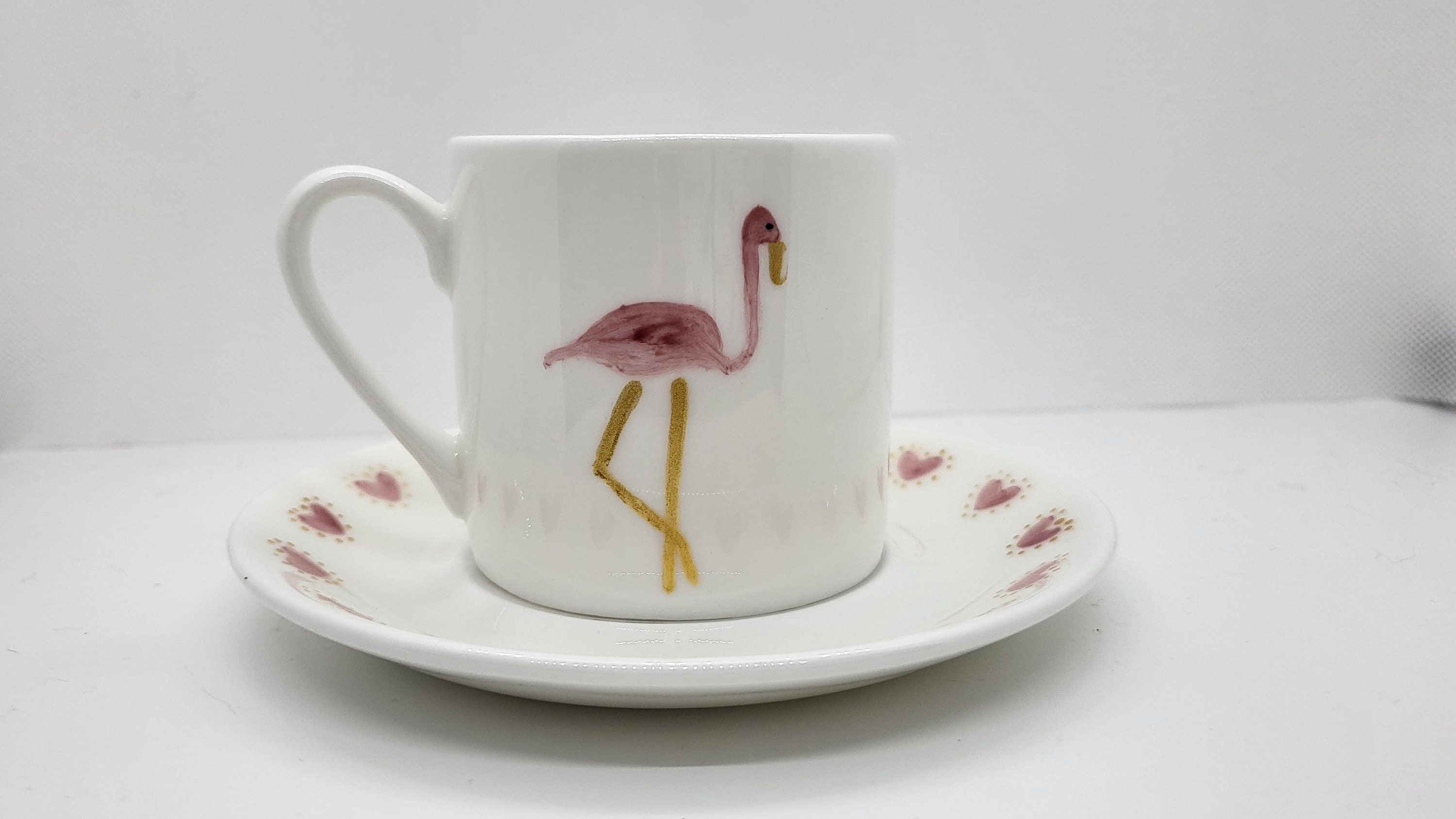 Pink Flamingo Espresso Cup and Saucer - Etsy