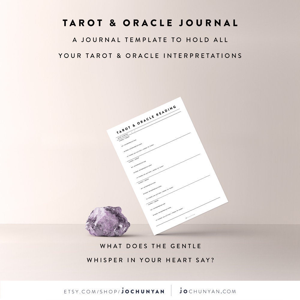 Tarot & Oracle Journal Sheet / Tarot Journal, Tarot Diary, Oracle ...