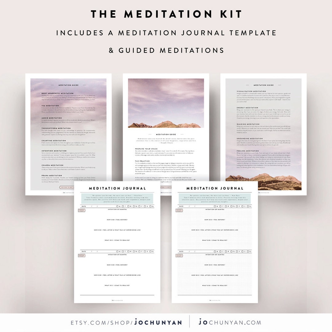 Meditation Kit / Guided Meditation, Meditation Diary, Meditation ...