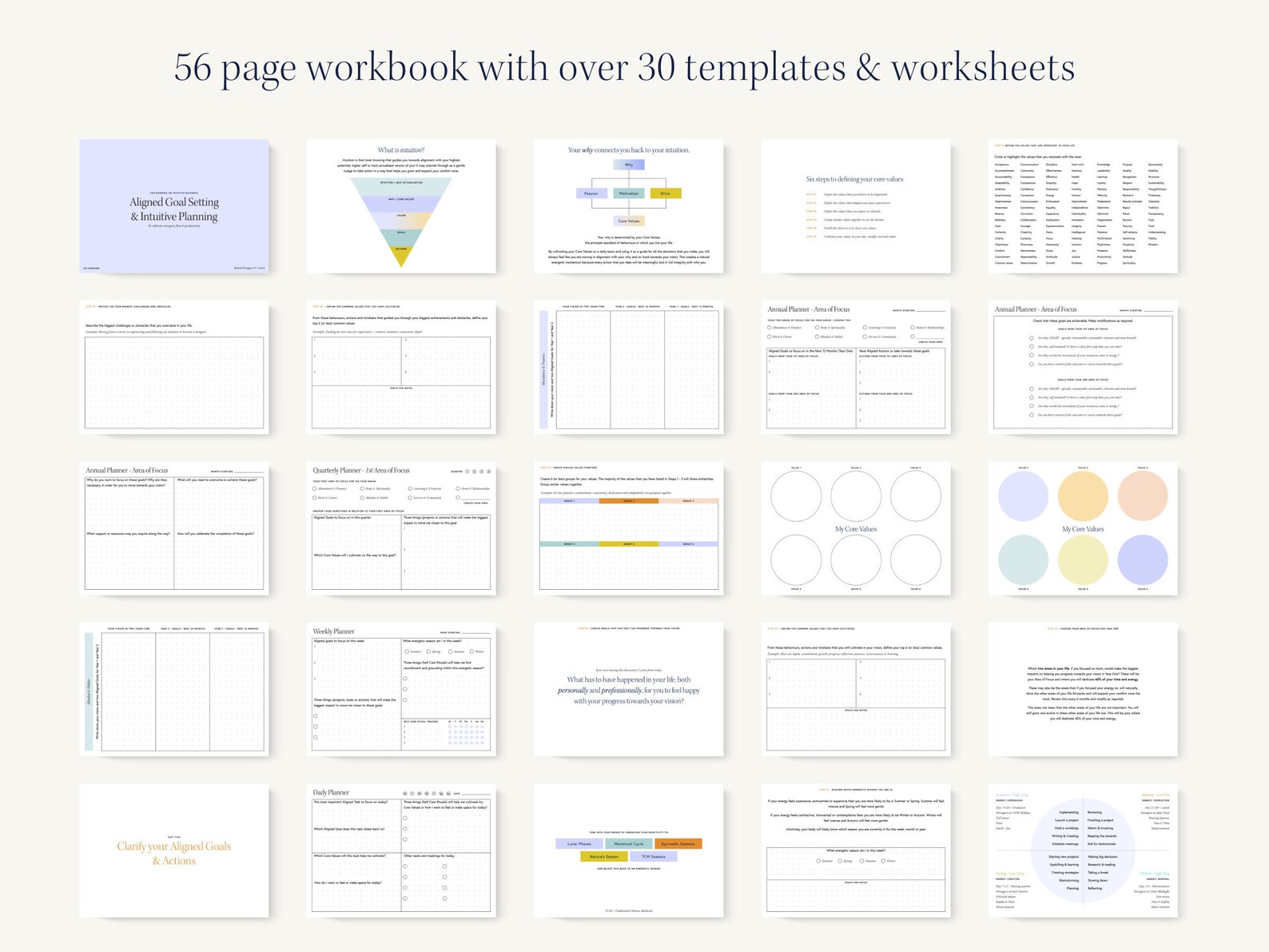 Aligned Goal Setting & Planning Templates / Minimalist Journal Template ...