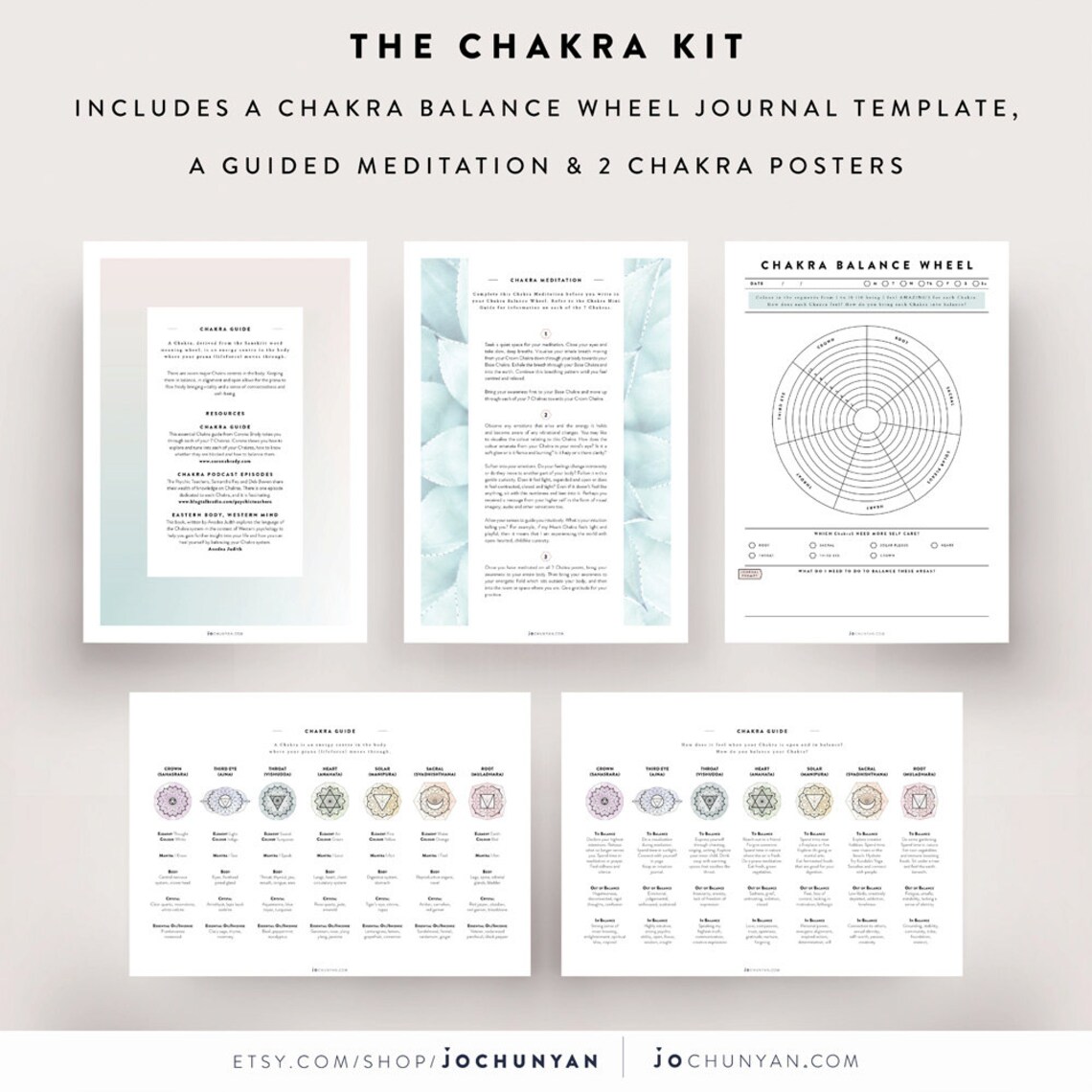 Chakra Kit / Chakra Chart, Chakra Guide, Chakra Planner, Chakra ...