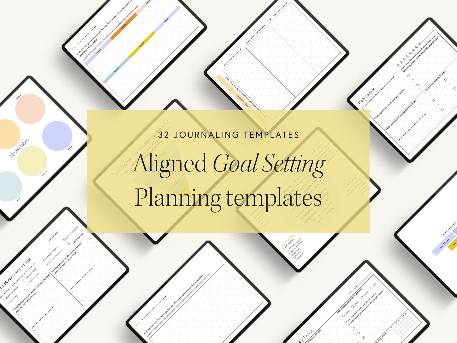 Aligned Goal Setting & Planning Templates / Minimalist Journal Template ...