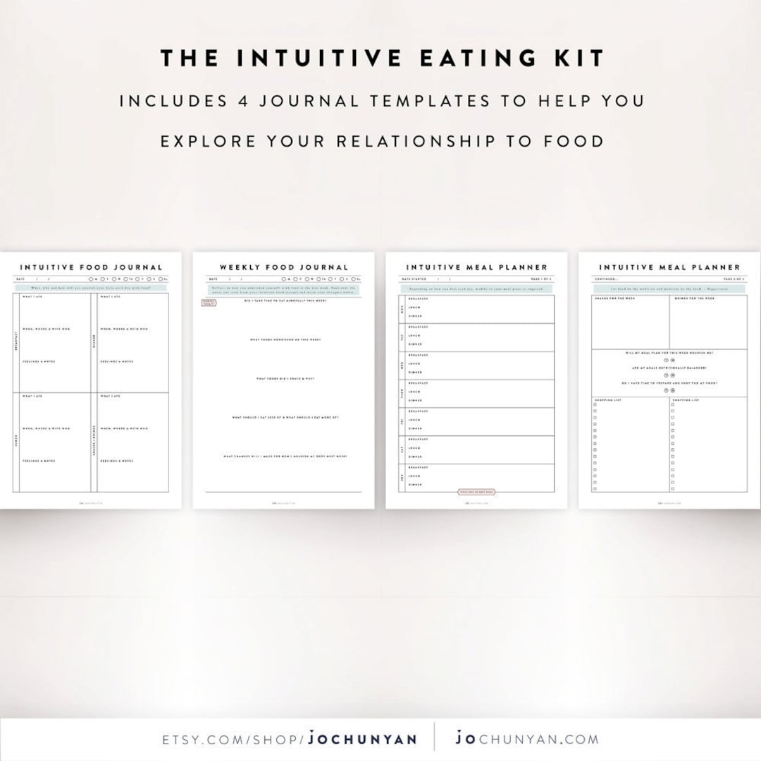 Intuitive Eating Kit / Food Journal, Food Diary, Meal Planner, Wellness ...