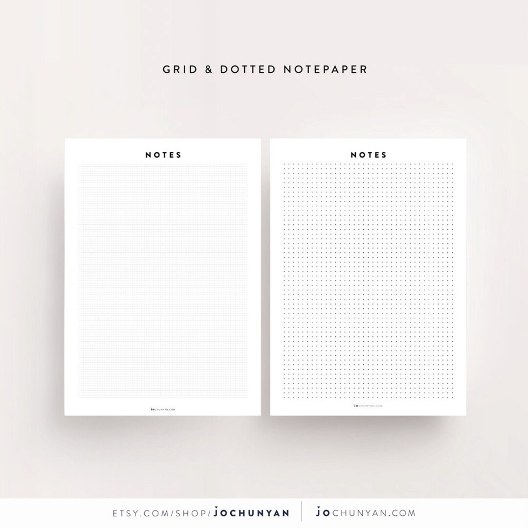 Grid & Dotted Notepaper, Grid Notepaper, Notepaper, Dotted Notepaper ...