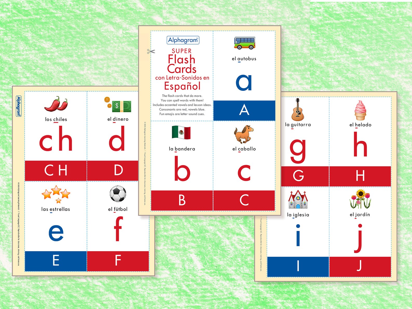 Downloadable Spanish Super Alphabet Flash Cards Letra-sonidos En ...