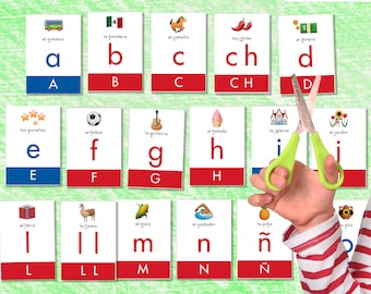 Alphabet Flash Cards ABC Animals Printable Wall Art - Etsy