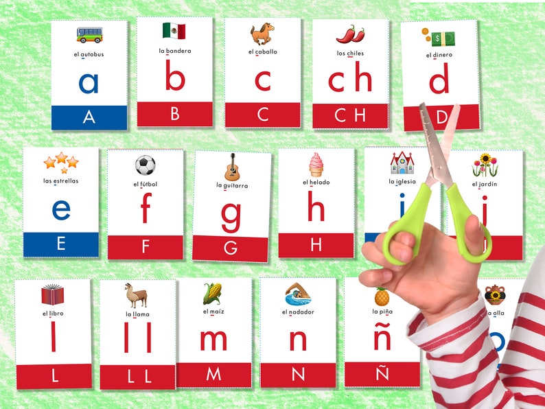 Downloadable Spanish Super Alphabet Flash Cards Letra-sonidos En ...