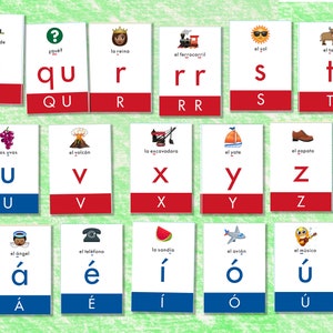 Downloadable Spanish Super Alphabet Flash Cards | Letra-sonidos En ...