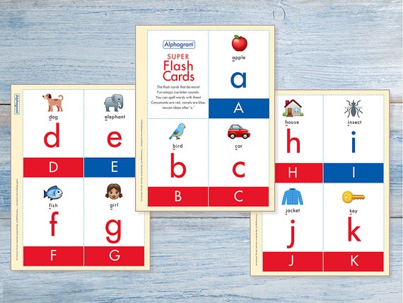 Super Alphabet Flash Cards Teach Letters and Reading Fun | Etsy