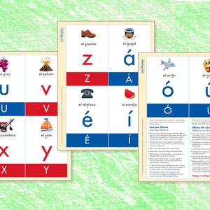 Downloadable Spanish Super Alphabet Flash Cards | Letra-sonidos En ...