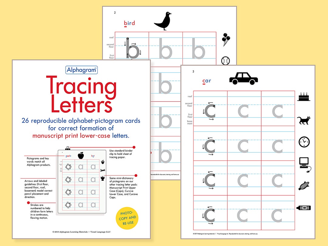 Tracing Letters, Lower-case Print | Alphabet | 26 Pages | Follow the ...