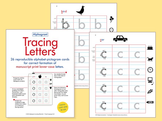 Tracing Letters Lower-case Print Alphabet 26 Pages - Etsy