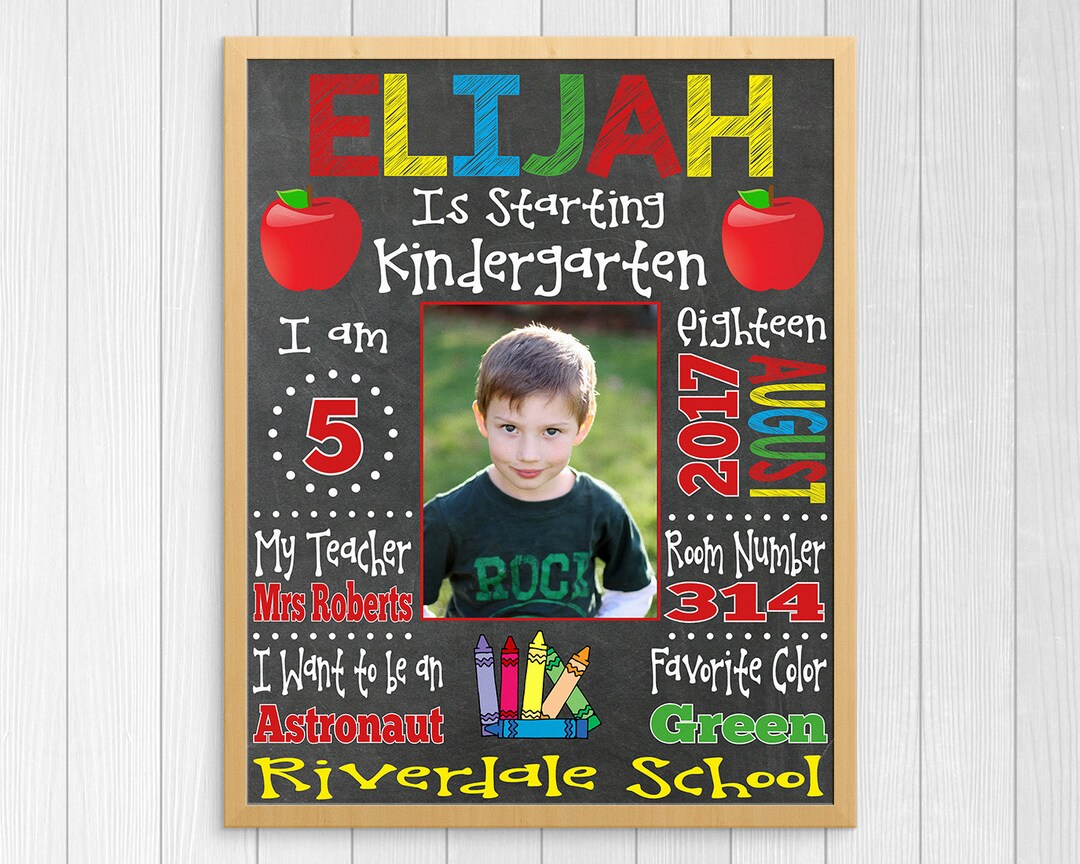 FIRST DAY of SCHOOL Sign ~ 1st Day of Kindergarten Poster ~ Printable ...