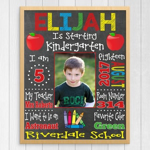 FIRST DAY of SCHOOL Sign ~ 1st Day of Kindergarten Poster ~ Printable ...