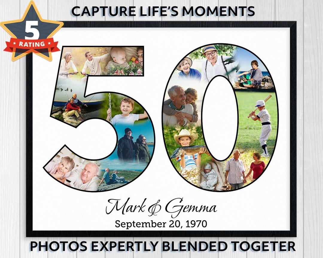 50th Anniversary Photo Collage, 50th Birthday Collage, 50th Anniversary ...