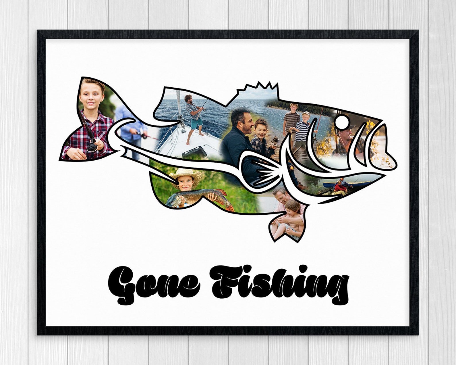 Bass Fish Photo Collage Largemouth Bass Art Fishing Gifts | Etsy