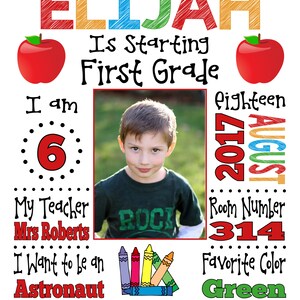 FIRST DAY of SCHOOL Sign ~ 1st Day of First Grade Poster ~ Printable ...