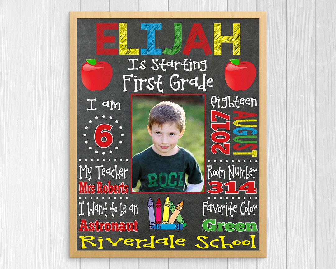 FIRST DAY of SCHOOL Sign ~ 1st Day of First Grade Poster ~ Back to ...
