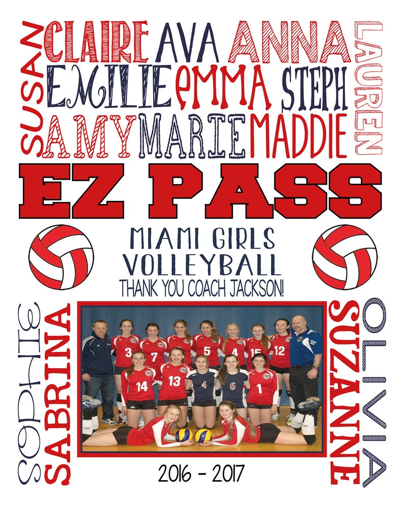 VOLLEYBALL COACH GIFT Personalized Volleyball Team Photo - Etsy