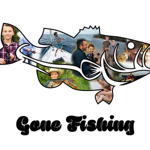 Bass Fish Photo Collage, Largemouth Bass Art, Fishing Gifts, Fishing ...