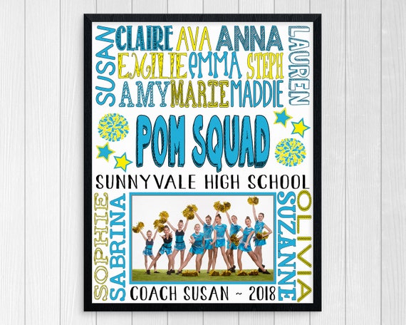 POMS TEAM GIFT Poms Team Photo Poms Coach Gift Printable - Etsy