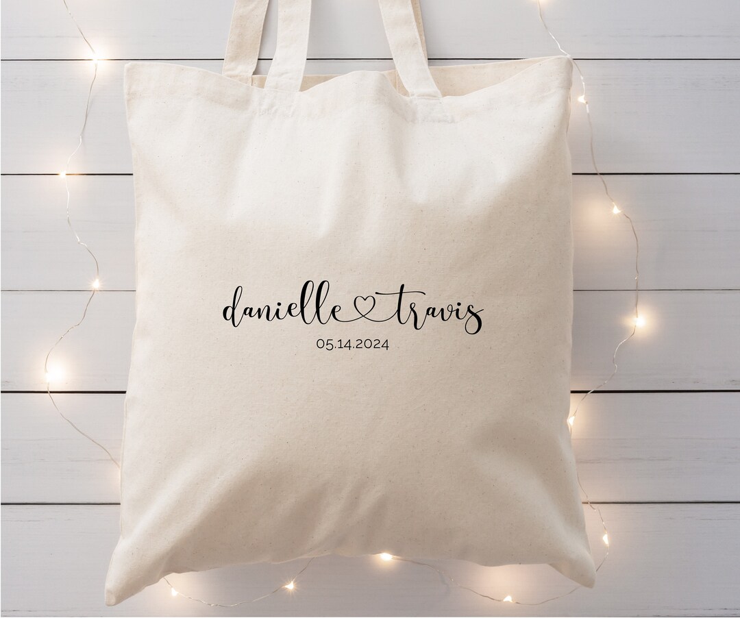 Simple Wedding Tote, Wedding Welcome Bag, Personalized Wedding Tote ...