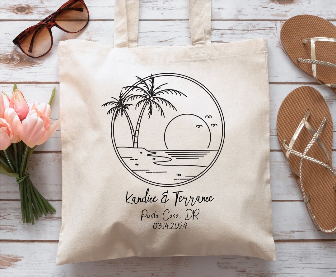 Beach Wedding Tote, Island Wedding, Tropical Wedding, Wedding Welcome ...