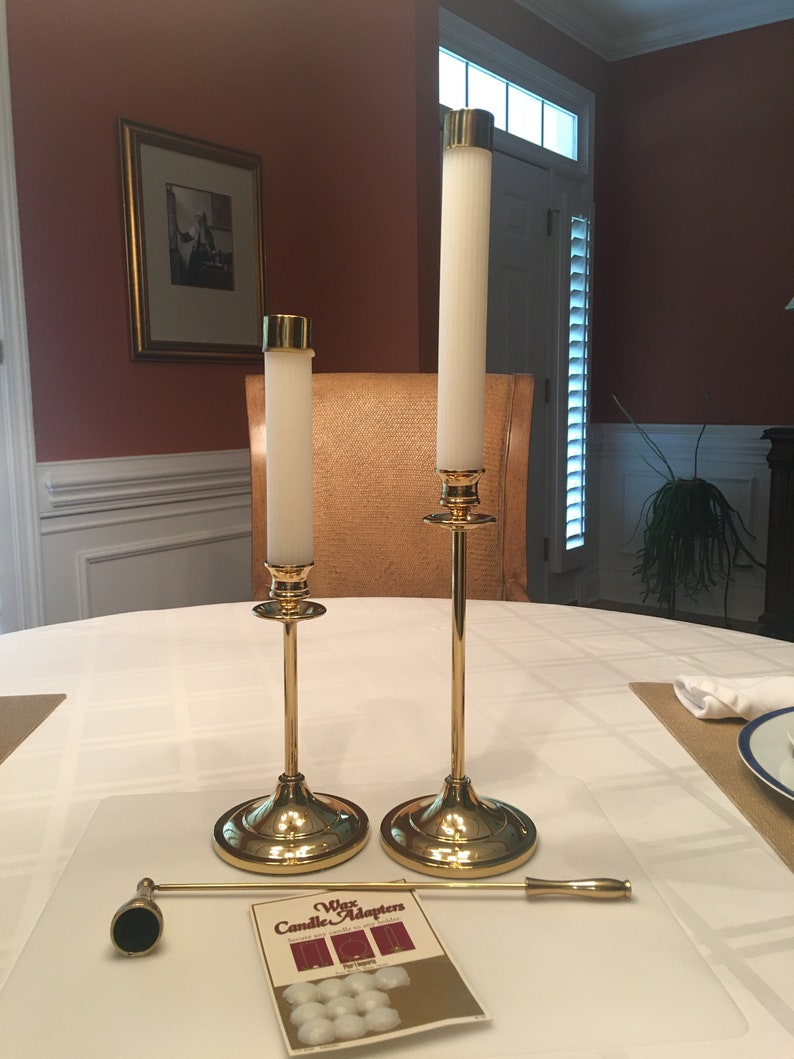 Brass Candleholders/candles/snuffer/candle Caps - Etsy