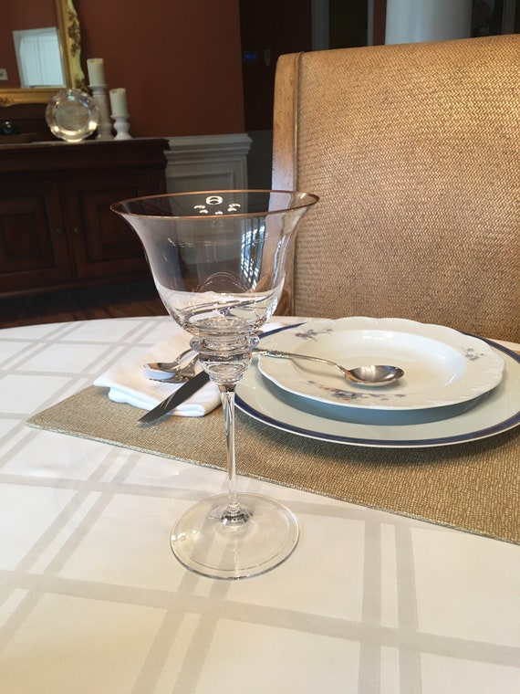 Crystal Wine Glasses PEILL Air Gold Gold Rims - Etsy