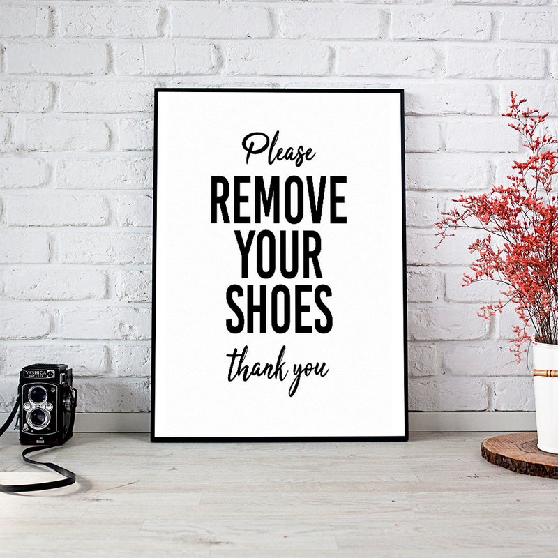 Remove Shoes Sign - Etsy