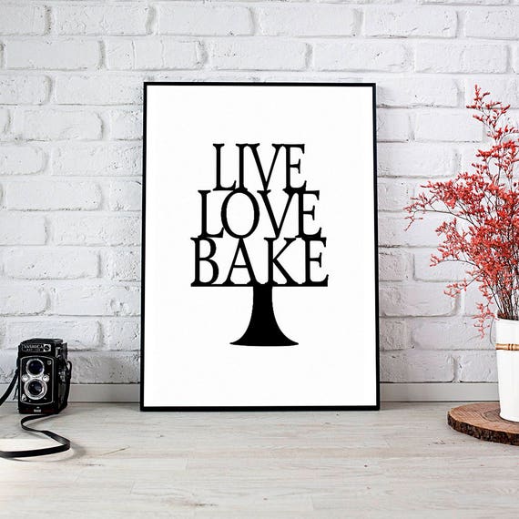 Live Love Bake DecorWall DecorKitchenTrendingArt | Etsy
