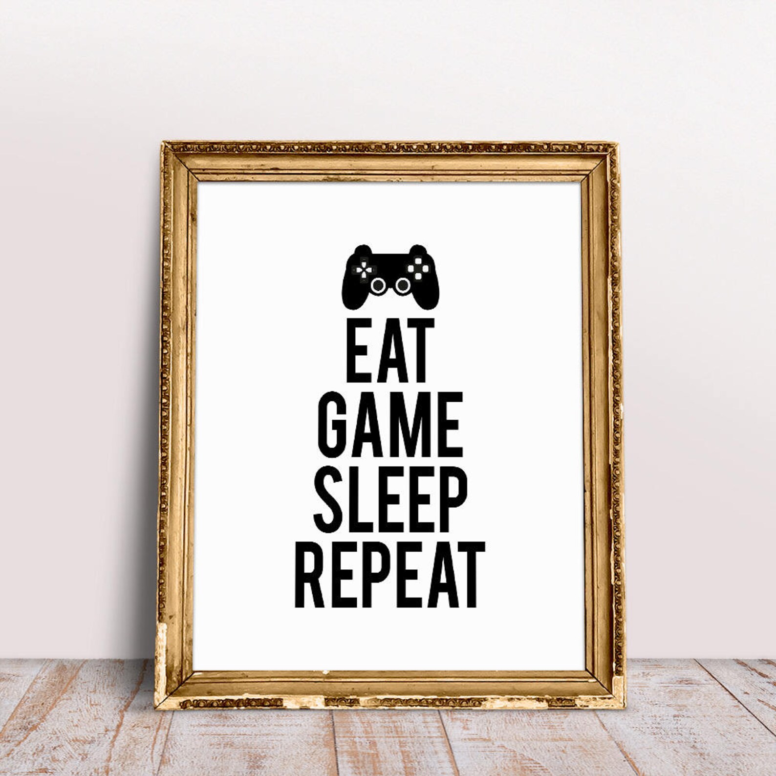 Eat Game Sleep Repeat Printable Wall Art Funny Wall | Etsy