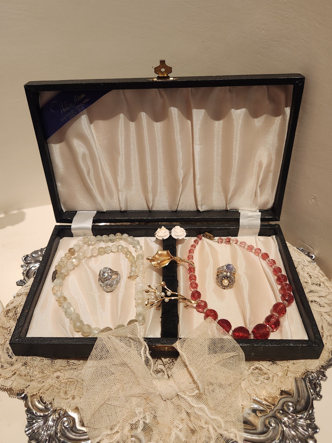 Antique Multi Use Satin Lined Jewelry Box - Etsy