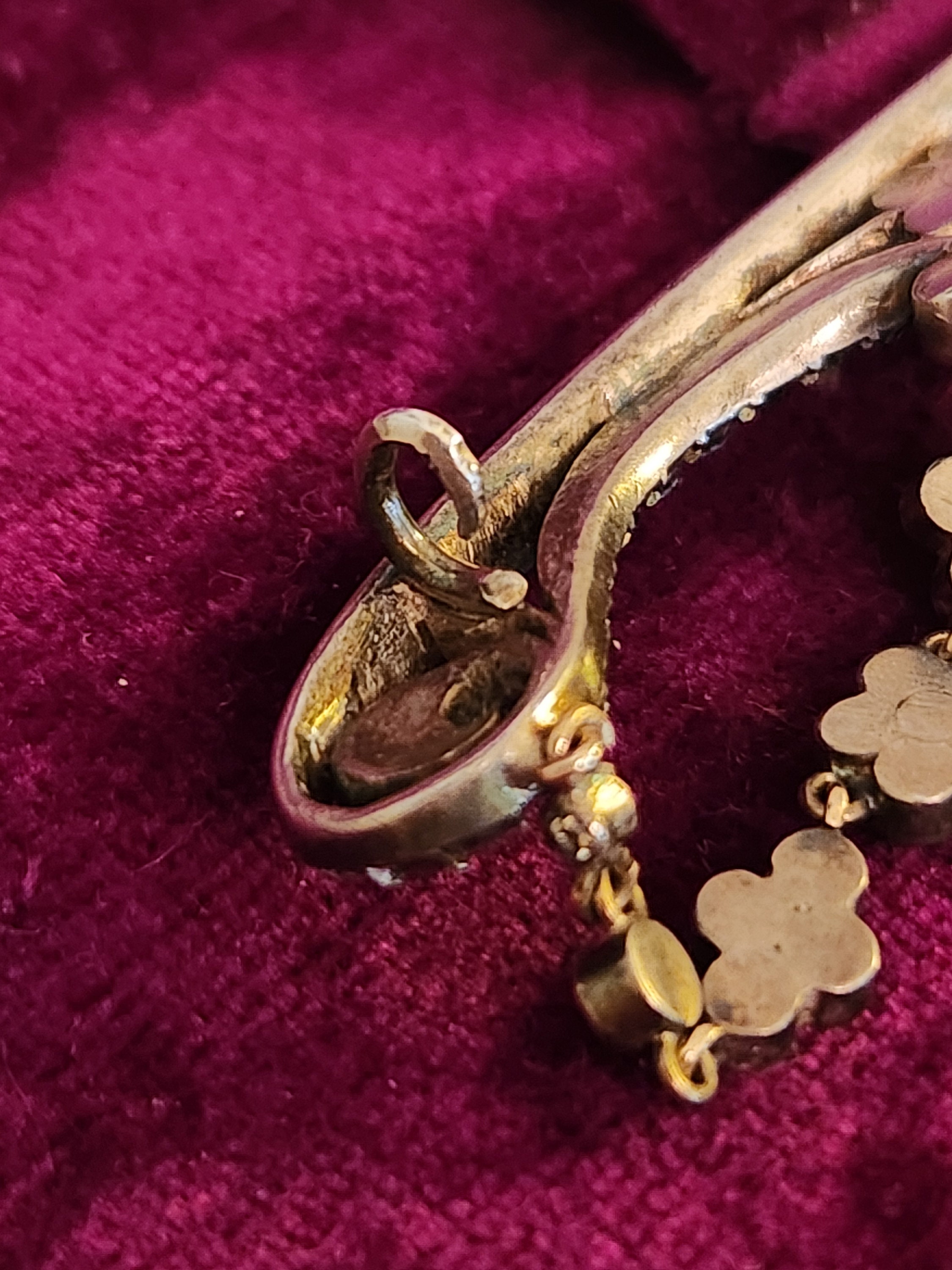 Antique Edwardian Clear Paste Stones Bow Brooch With Swags and Center ...