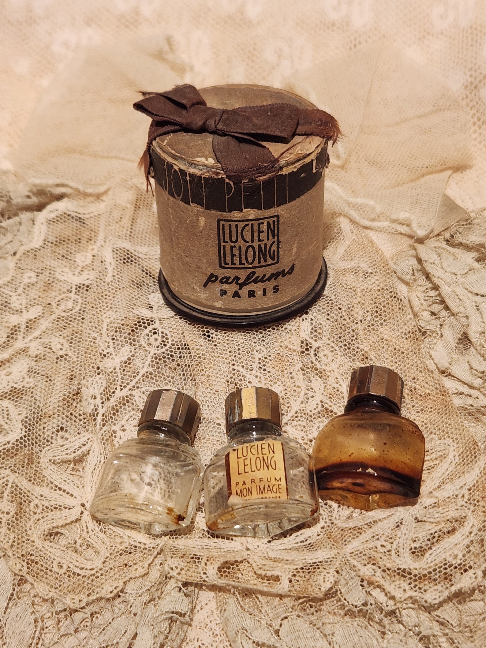 Antique Lucien Lelong Perfume Bottles in Original Hat Box - Etsy