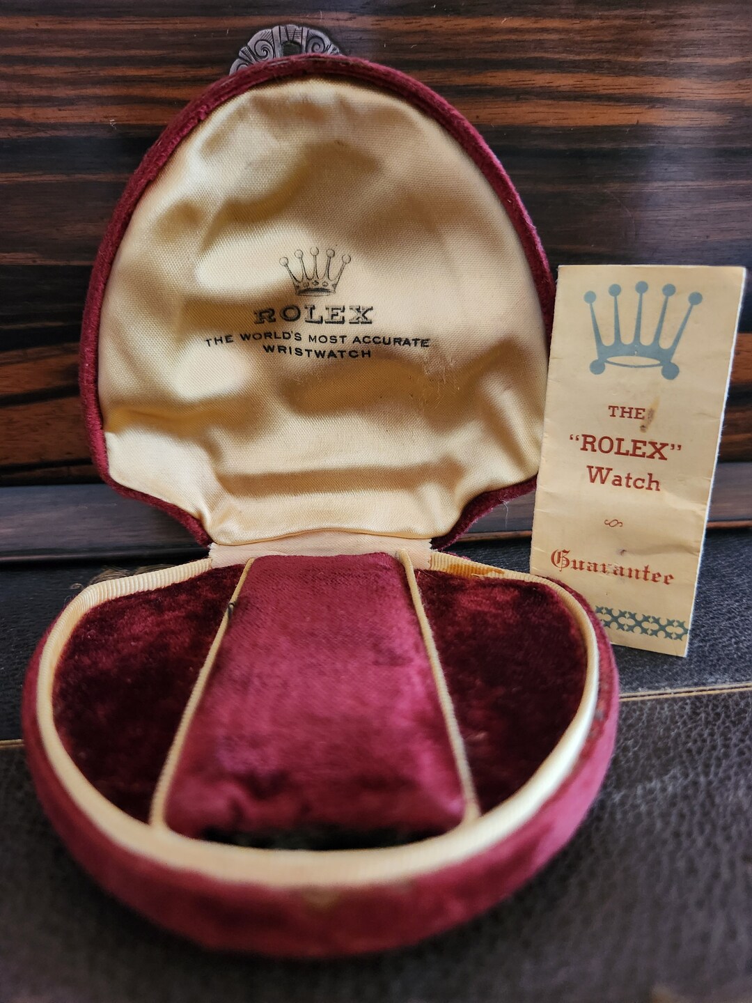 Antique ROLEX All Original Velvet Oyster Watch Box With Paperwork - Etsy