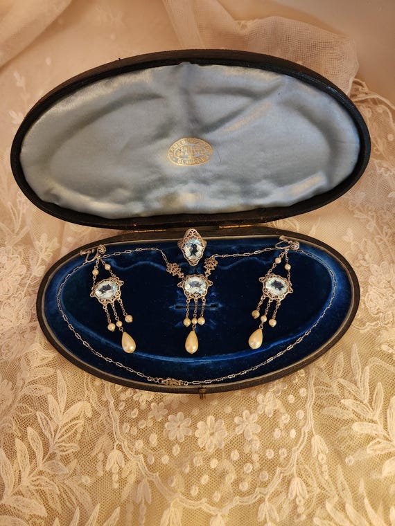 Rare Antique Belle Epoque Sterling Silver Parure - Gem