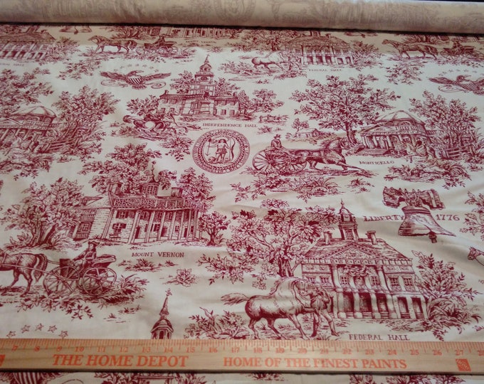 Vintage Waverly " American Toile" Philadelphia Scenes Pattern From the ...