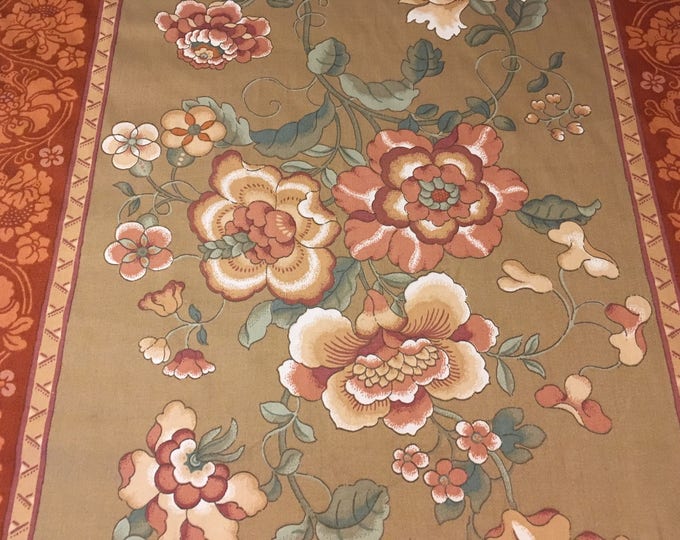 Vintage – 1980 Bloomcraft Luther Travis "imari" Brick, Teal, and Gold ...