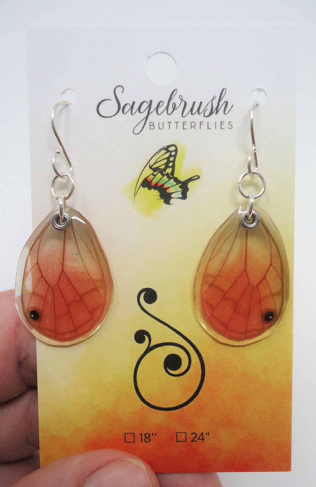 Pink Tipped Satyr Real Butterfly Wing Resin Earrings Butterfly Wing ...