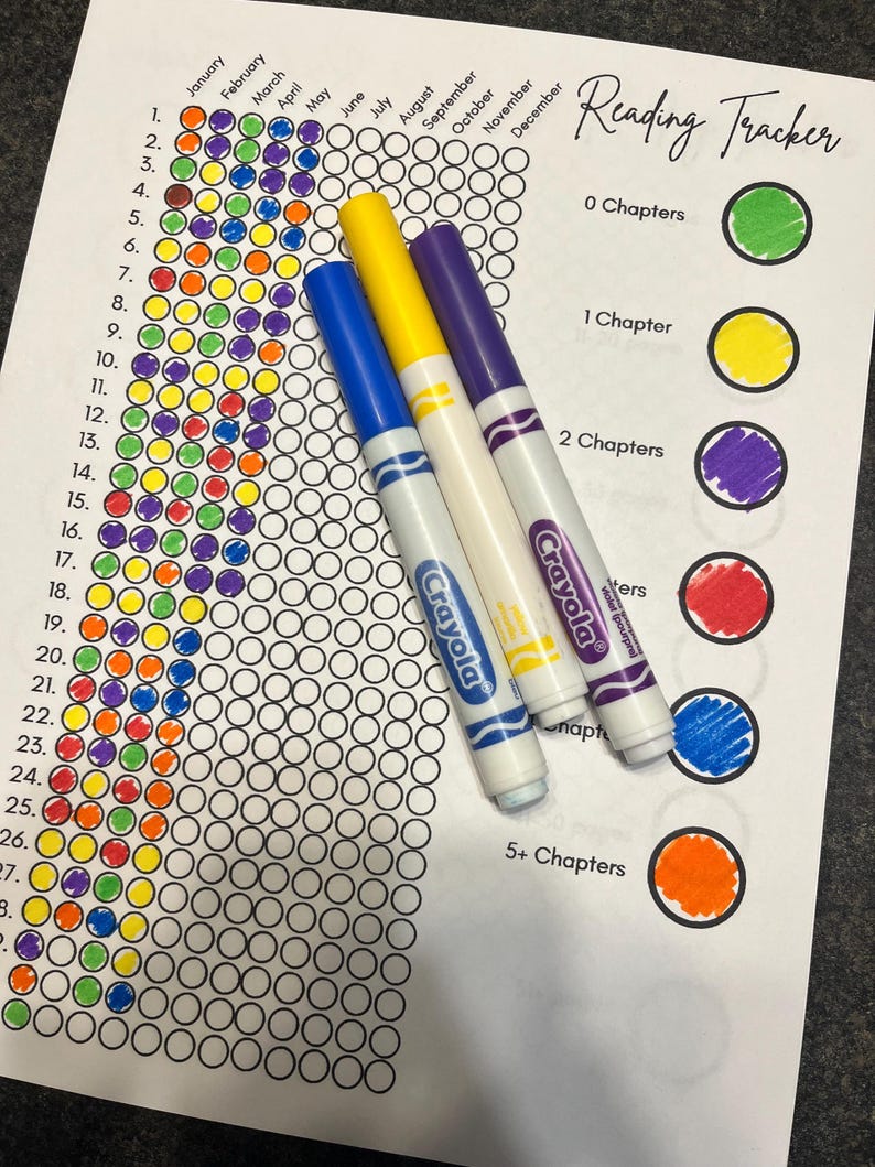 Yearly Monthly Reading Tracker Printable- Pages, Minutes & Chapters ...