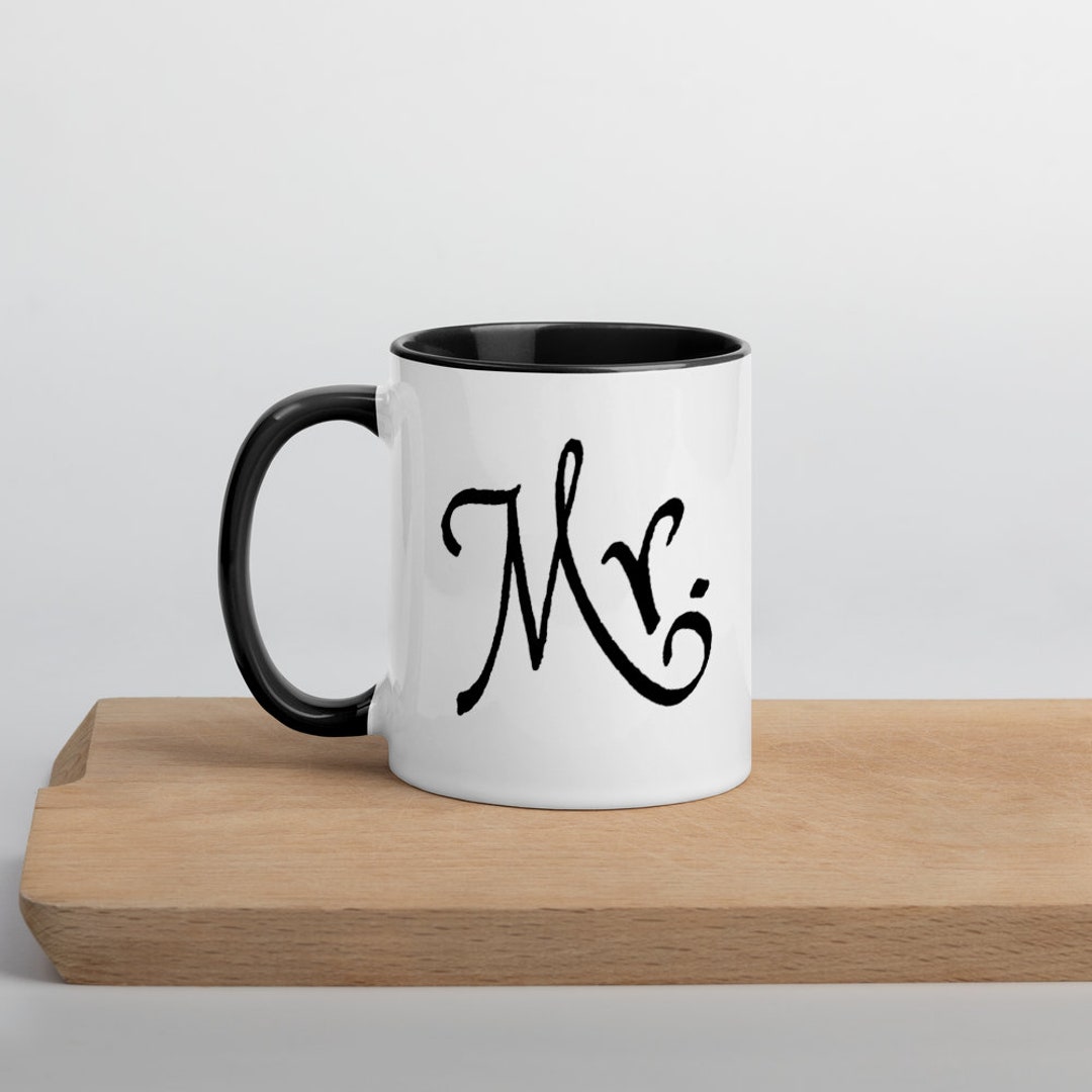 Mug With Color Inside Mug Wedding Coffee Tea Mug Bachelor Gift Mrs. Mr ...