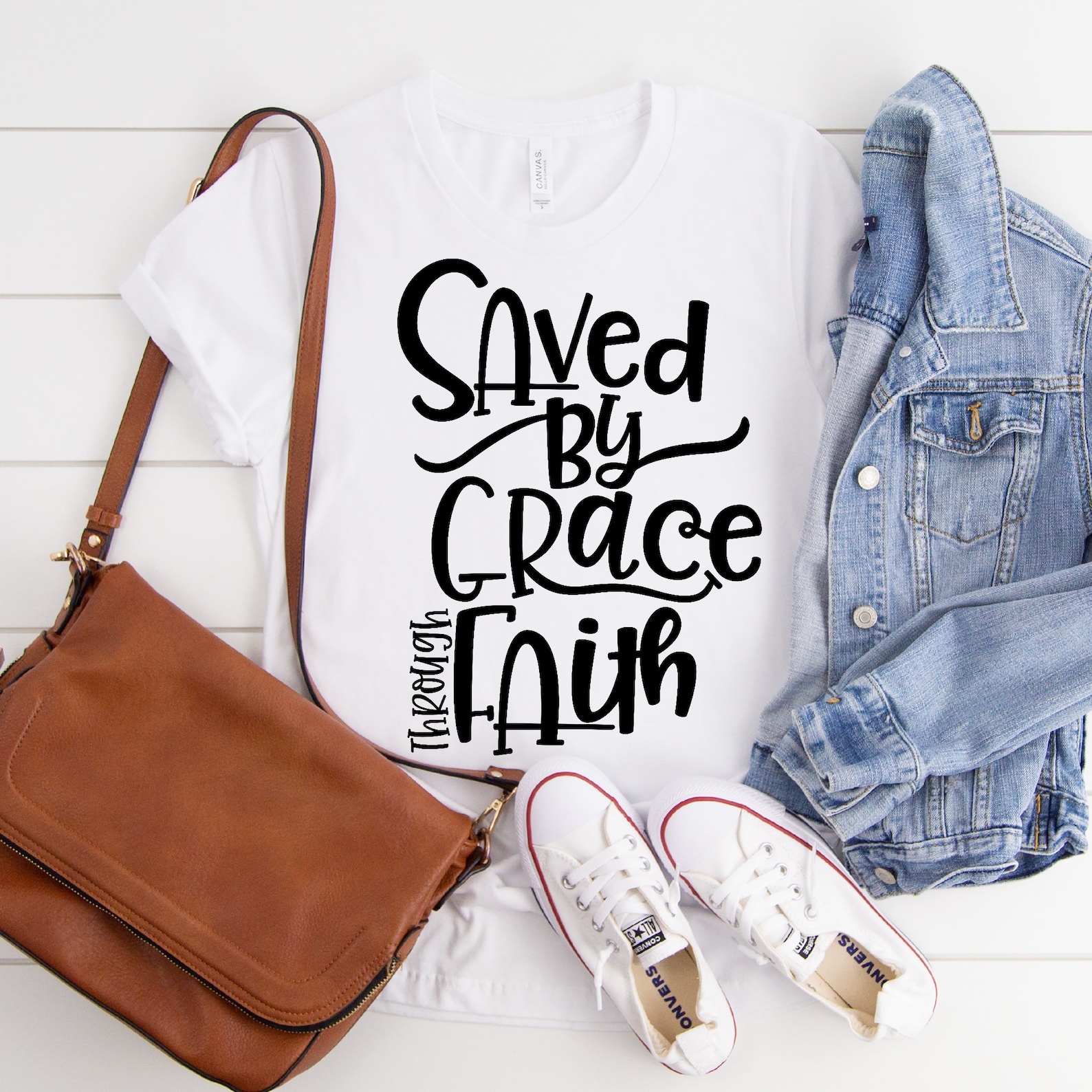 Saved by Grace Through Faith, Faith Tee Shirt, Faith in God Tee, Grow ...