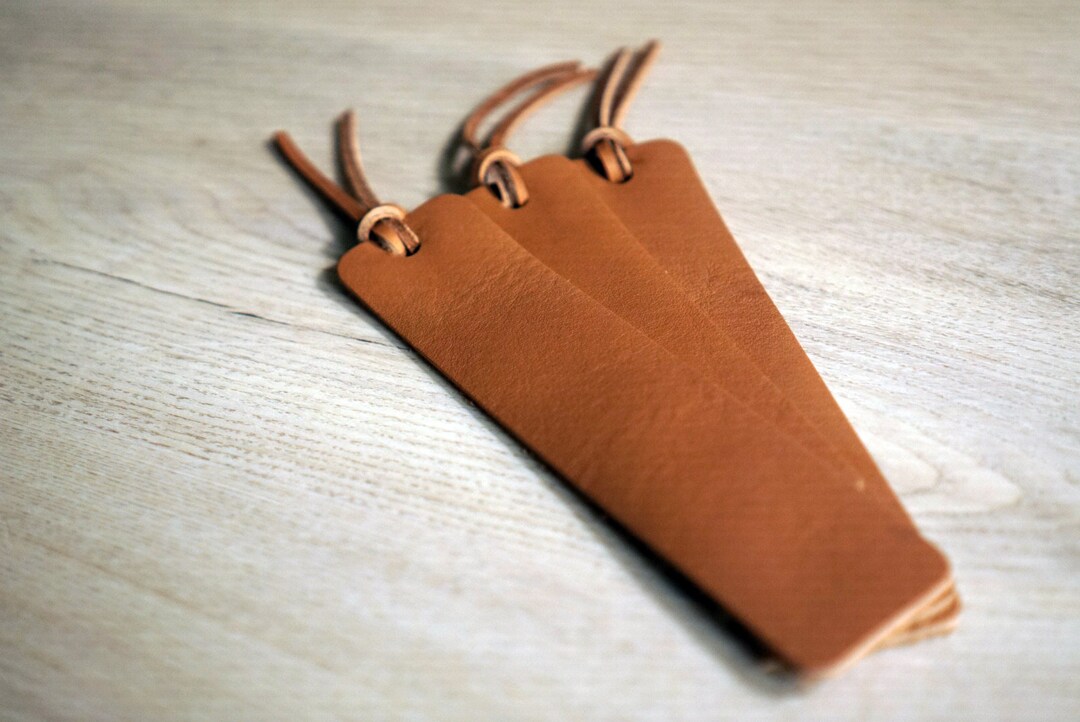 Leather Bookmarks Saddle Tan, Handmade Bookmark, Reader Gift, Family ...