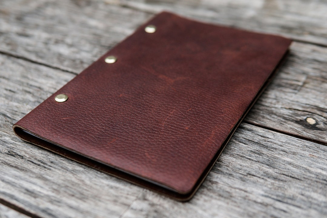 Refillable Leather Journal, Leather Notebook, Hiking Journal - Pebble ...