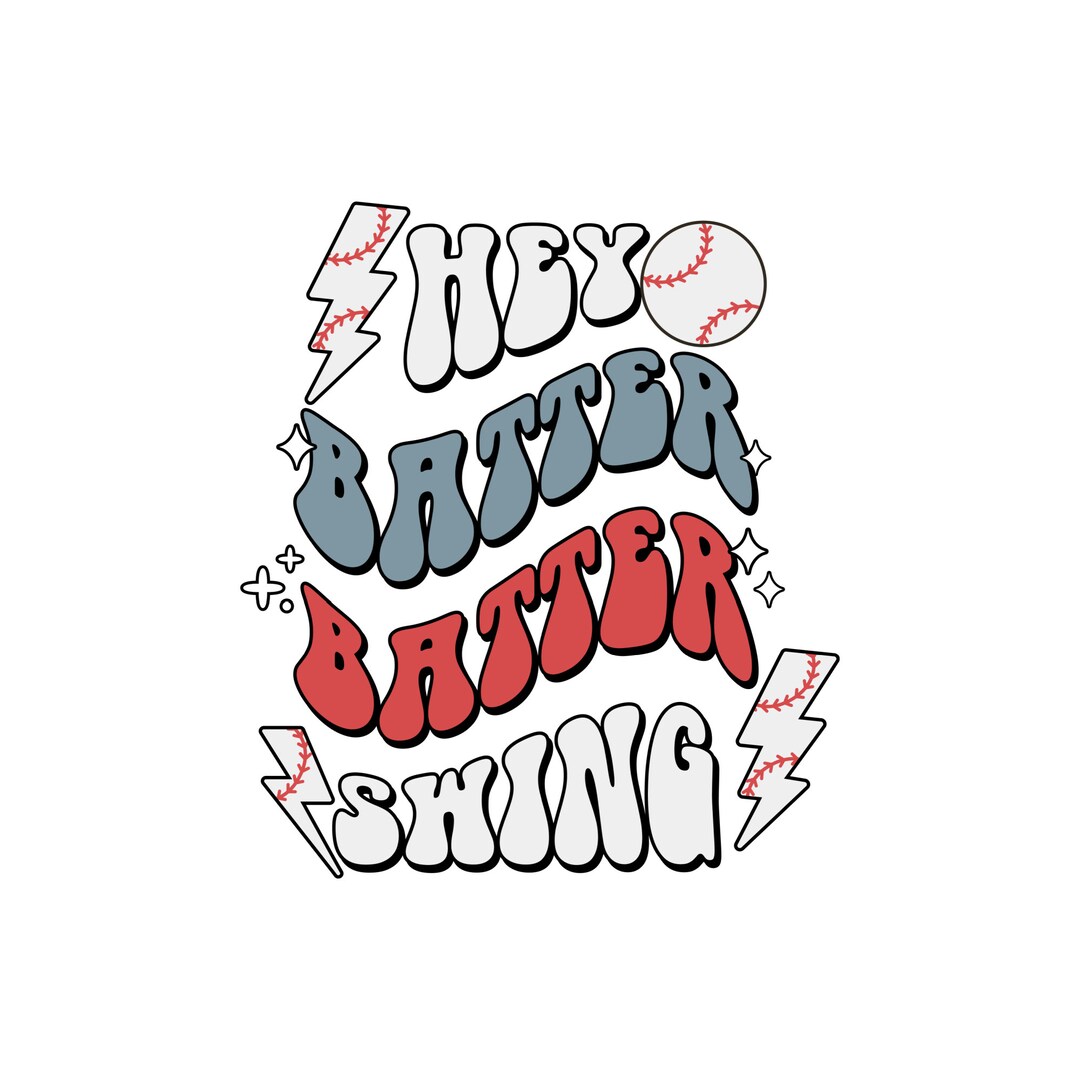 Baseball SVG - - Hey Batter, Batter SVG - Wavy Text - Digital File - Etsy