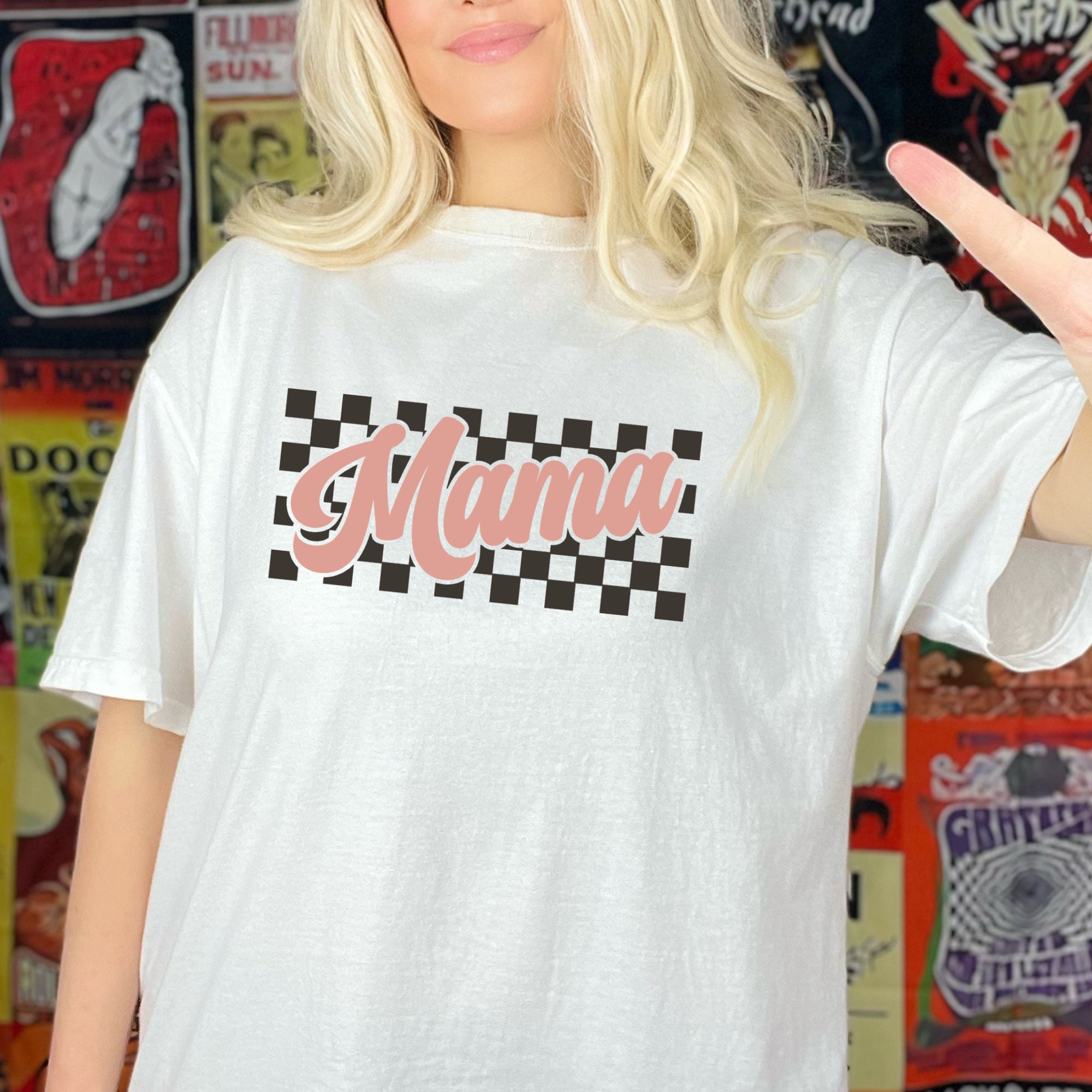 Mama SVG - Retro Checkered Mom PNG Design - Mothers Day - Instant ...
