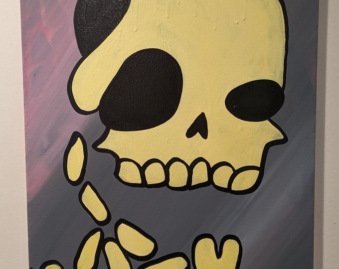 Original Skeleton Painting - Etsy
